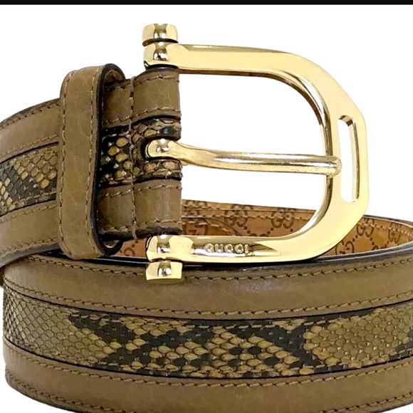 Gucci | Accessories | Gucci Belt Leather And Python | Poshmark